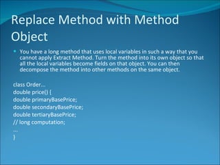 Refactoring Tips by Martin Fowler | PPT