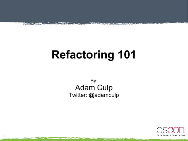 Refactoring 101 | PPT