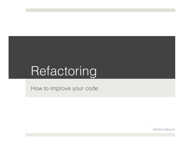 Refactoring | PDF | Programming Languages | Computing
