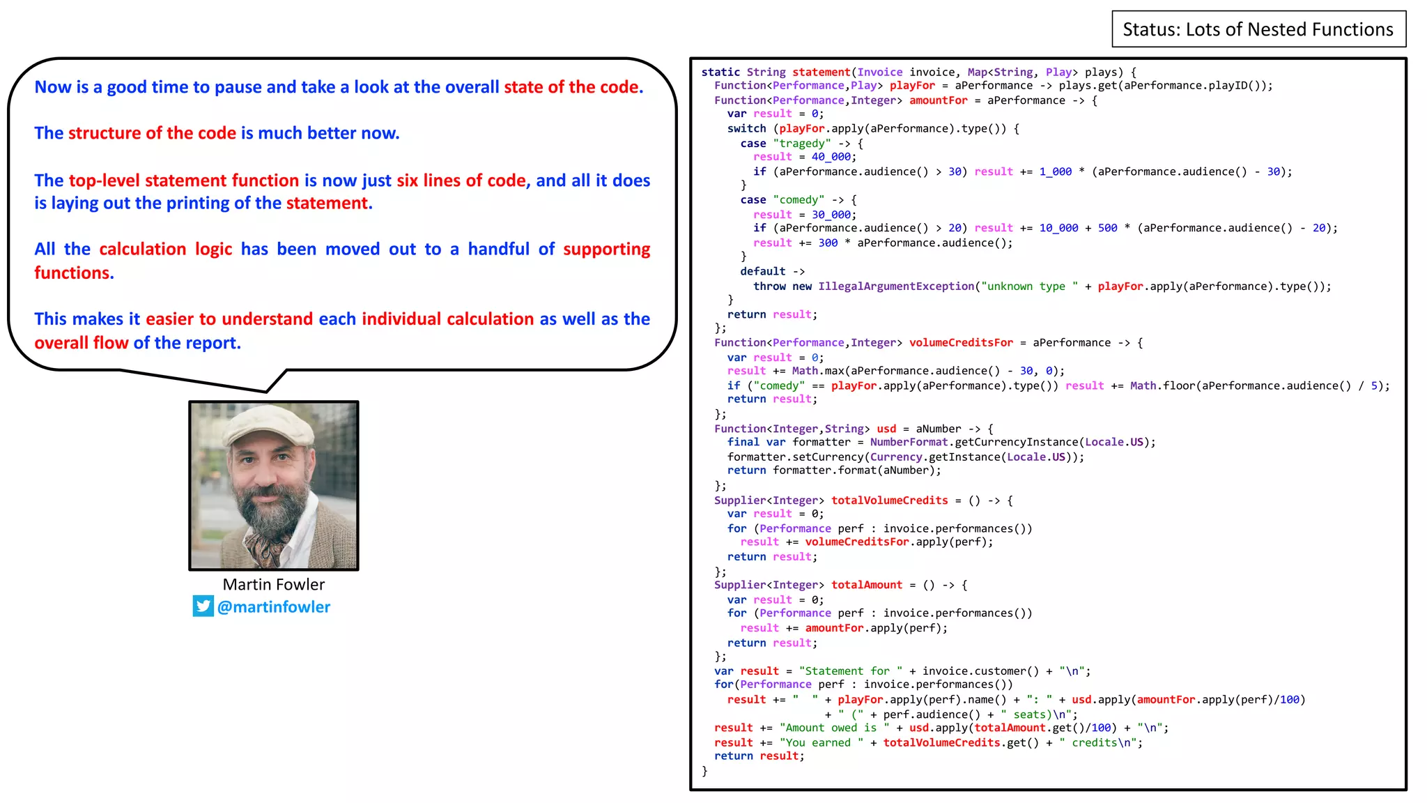Refactoring: A First Example - Martin Fowler’s First Example of ...