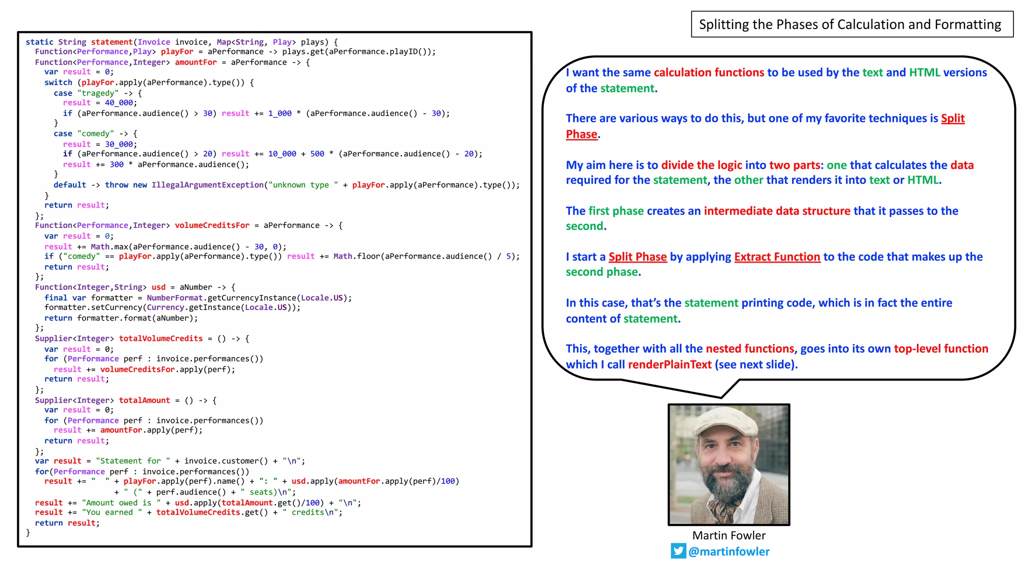 Refactoring: A First Example - Martin Fowler’s First Example of ...