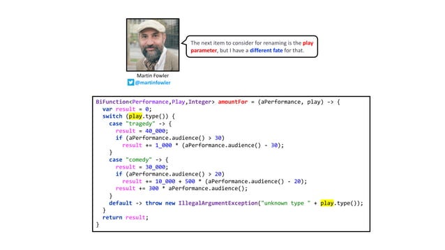 Refactoring A First Example Martin Fowlers First Example Of Refactoring Adapted To Java Ppt