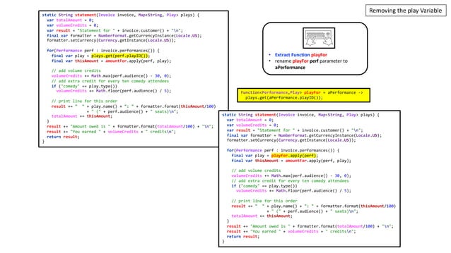 Refactoring: A First Example - Martin Fowler’s First Example of Refactoring, Adapted to Java ...