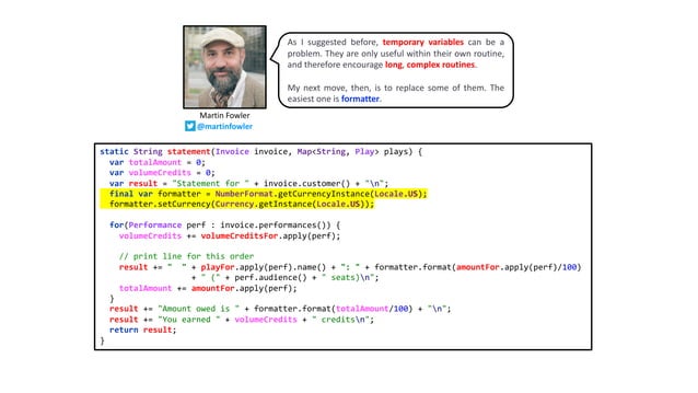 Refactoring: A First Example - Martin Fowler’s First Example of ...