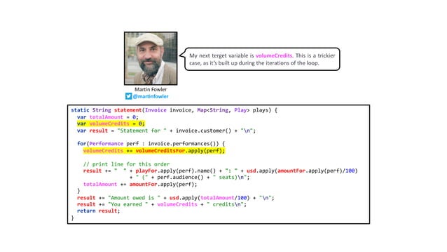 Refactoring A First Example Martin Fowlers First Example Of Refactoring Adapted To Java Ppt