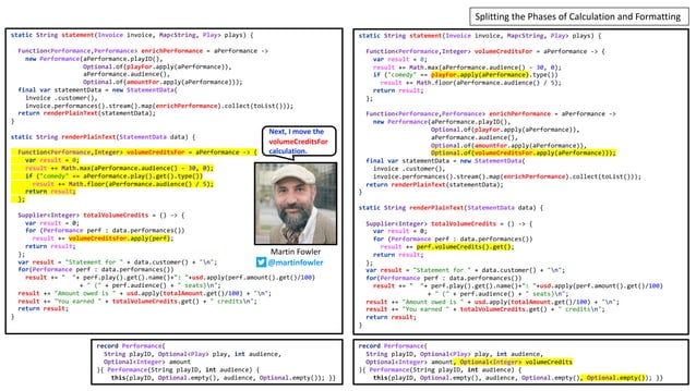 Refactoring: A First Example - Martin Fowler’s First Example of ...