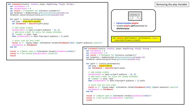 Refactoring: A First Example - Martin Fowler’s First Example of Refactoring, Adapted to Scala | PDF