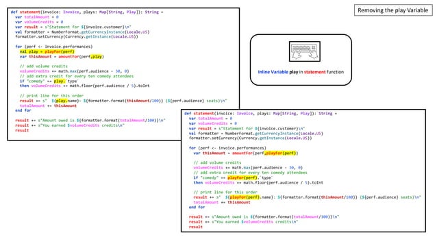 Refactoring: A First Example - Martin Fowler’s First Example of Refactoring, Adapted to Scala | PDF