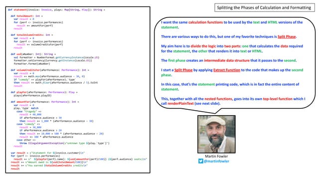 Refactoring: A First Example - Martin Fowler’s First Example of ...