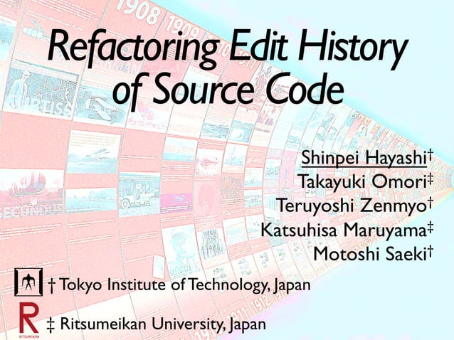 Refactoring Edit History of Source Code | PPT