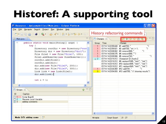 Refactoring Edit History of Source Code | PPT