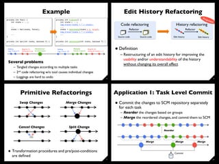 Refactoring Edit History of Source Code | PPT
