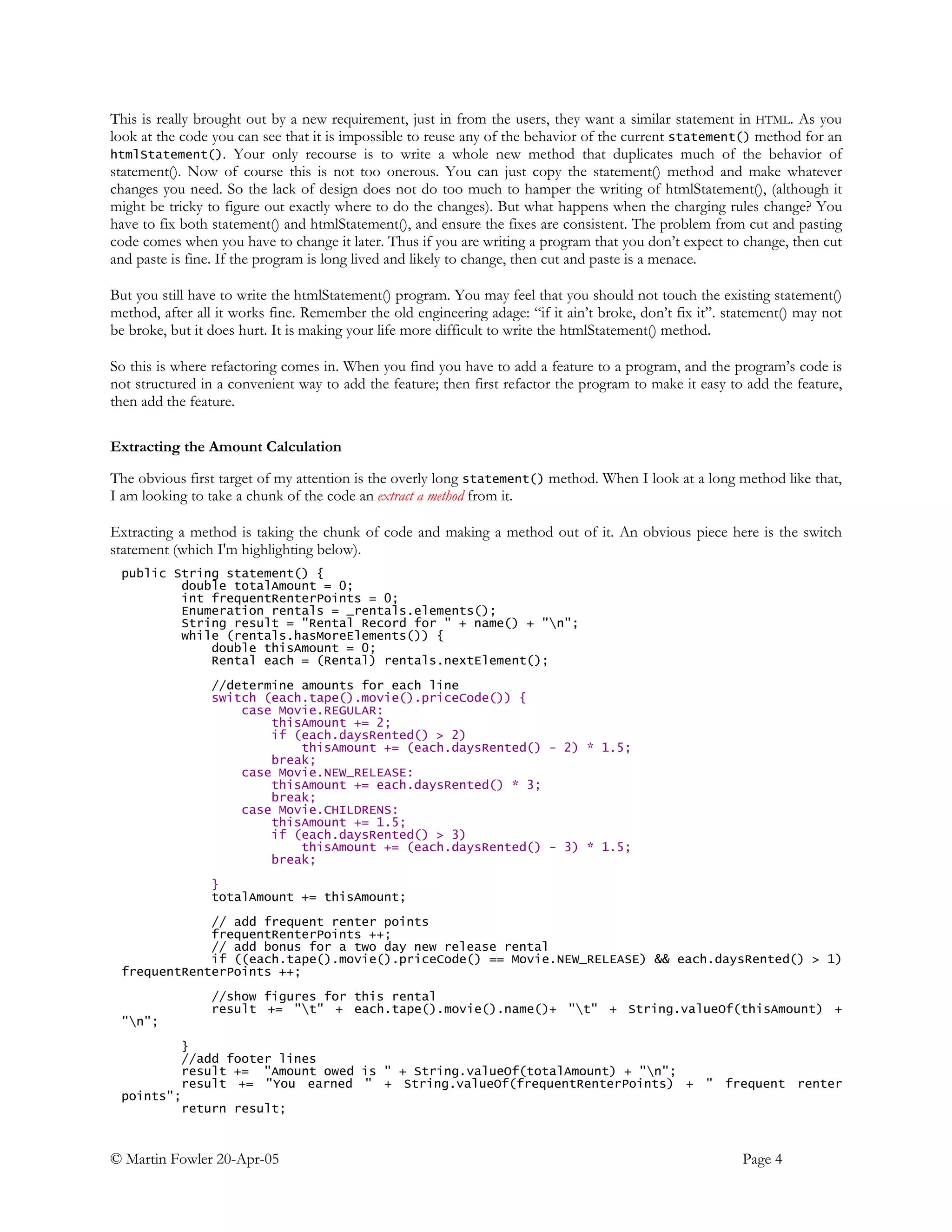 Refactoring Simple Example | PDF