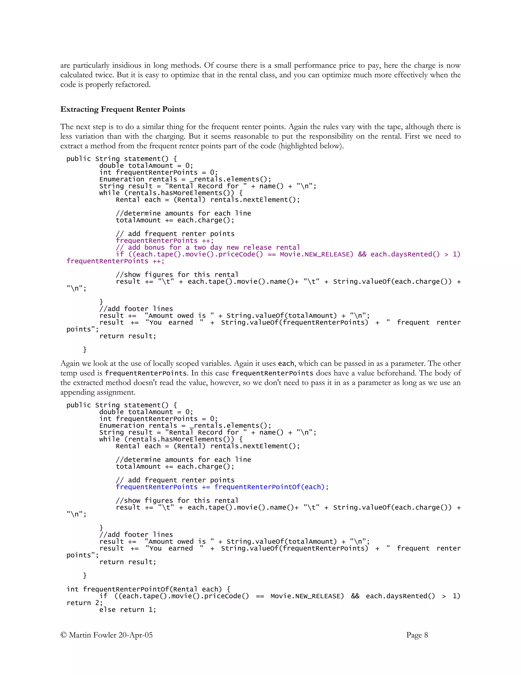 Refactoring Simple Example | PDF