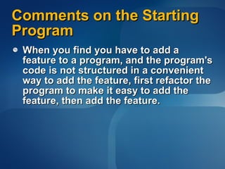 Refactoring, A First Example | PPT