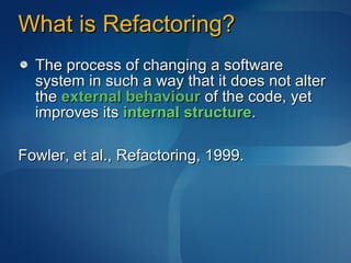 Refactoring, A First Example | PPT