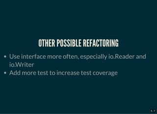 Refactoring a go project | PPT