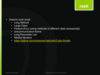 Refactoring code smell | PPTX