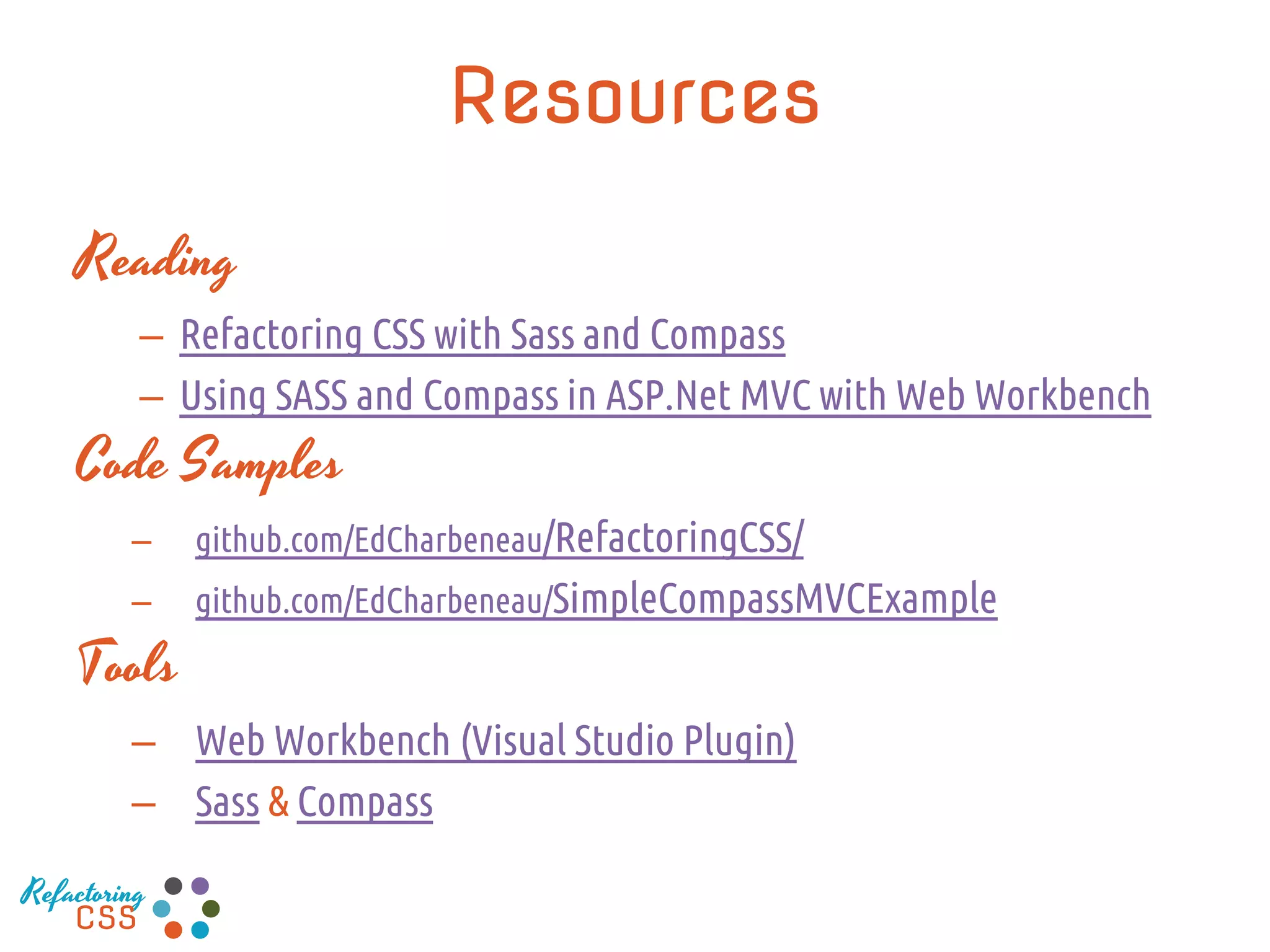Refactoring Css Ppt