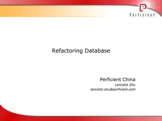 Refactoring database | PPT