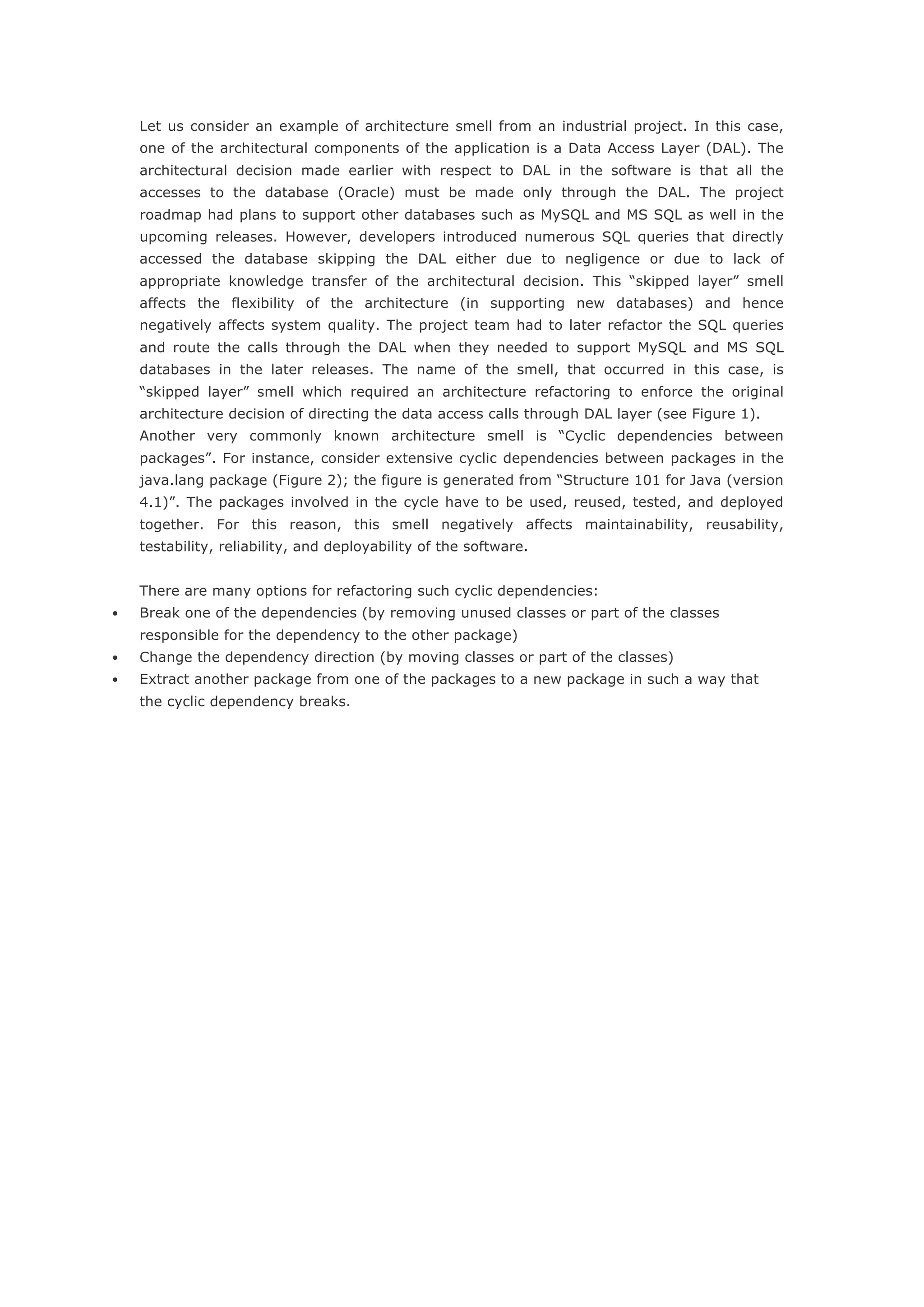 Refactoring For Architecture Smells An Introduction Pdf