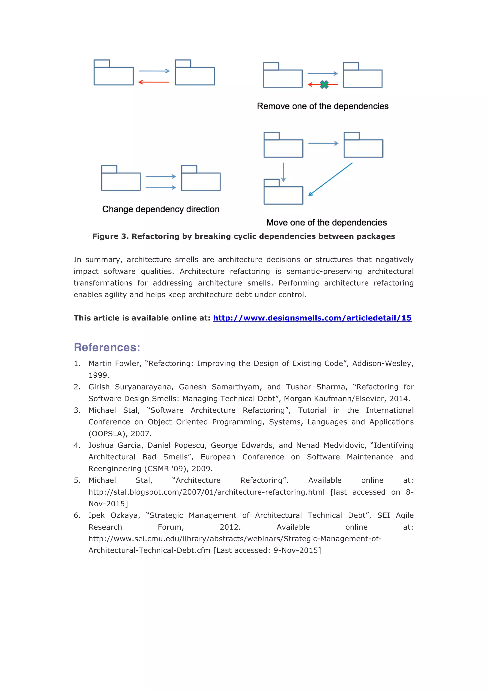 Refactoring For Architecture Smells An Introduction Pdf