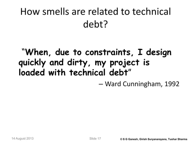 Refactoring for design smells | PPT