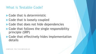 Refactoring to Testable Code | PPTX