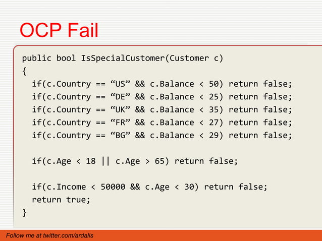 Refactoring with SOLID Principles (FalafelCon 2013) | PPT