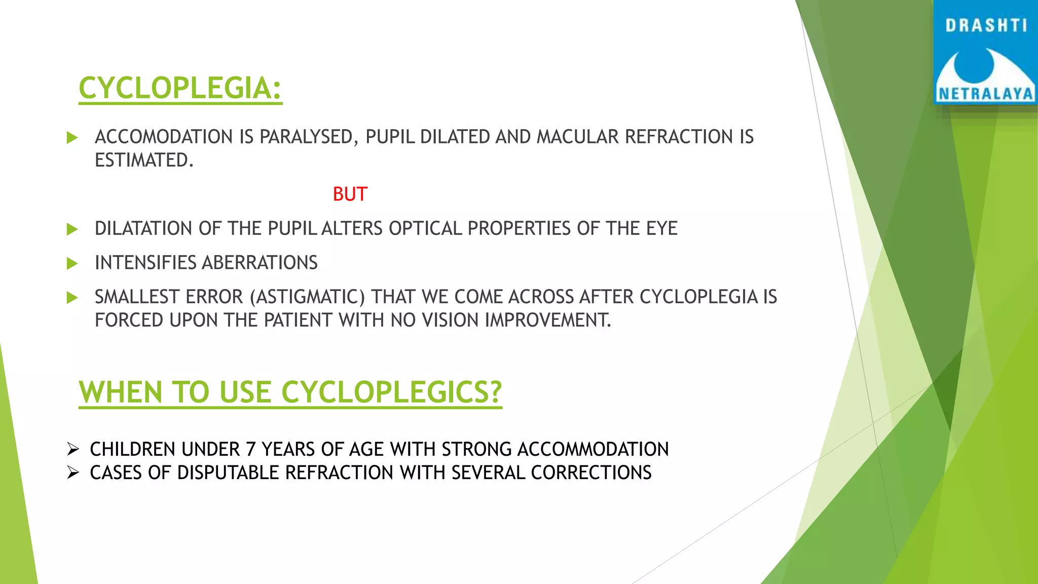 REFRACTION: OBJECTIVE RETINOSCOPY AND SUBJECTIVE ACCEPTANCE | PPTX