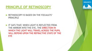 REFRACTION: OBJECTIVE RETINOSCOPY AND SUBJECTIVE ACCEPTANCE | PPTX