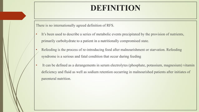 Refeeding Syndrome and it's management by ASPEN | PPTX | Blood ...