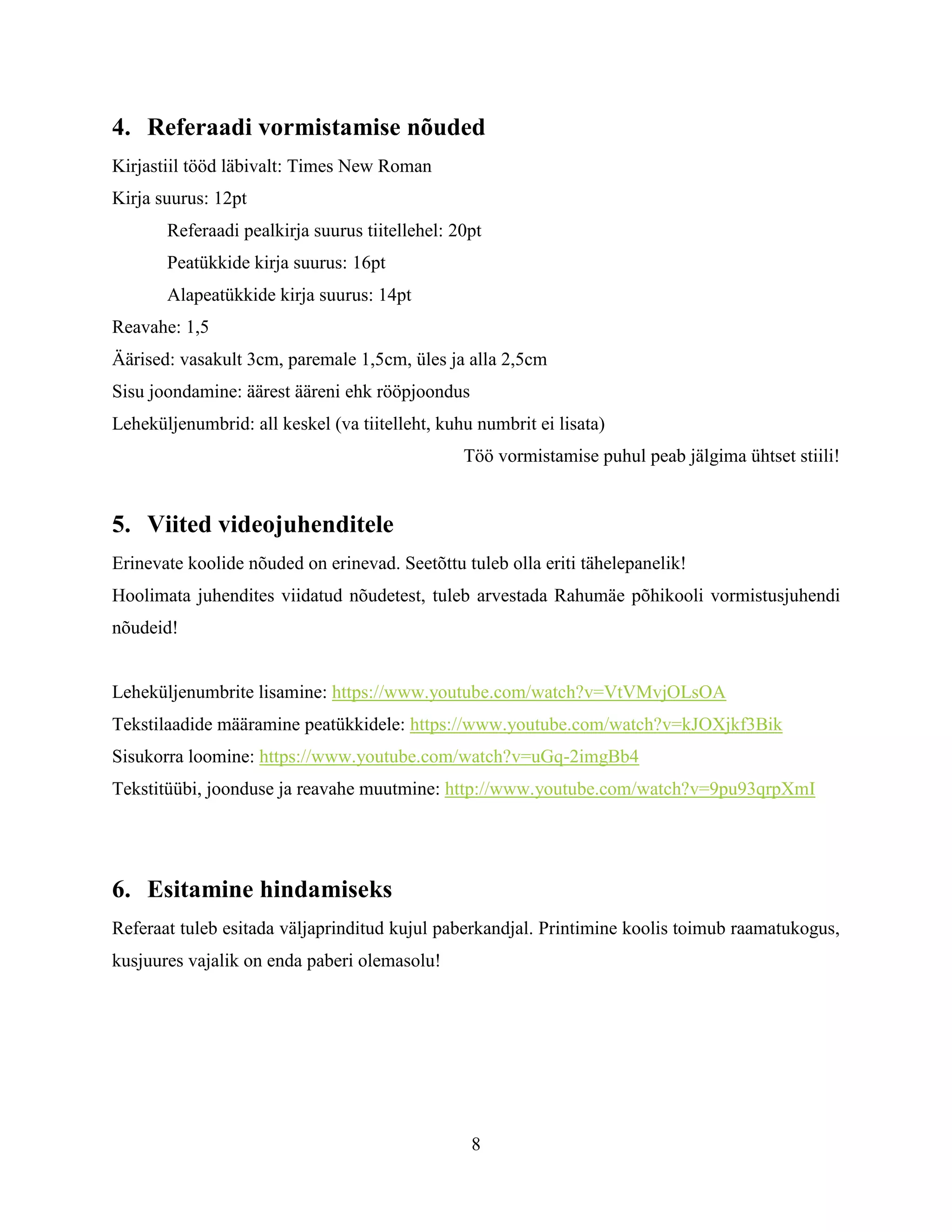 Referaadi koostamise ja vormistamise põhijuhend | PDF