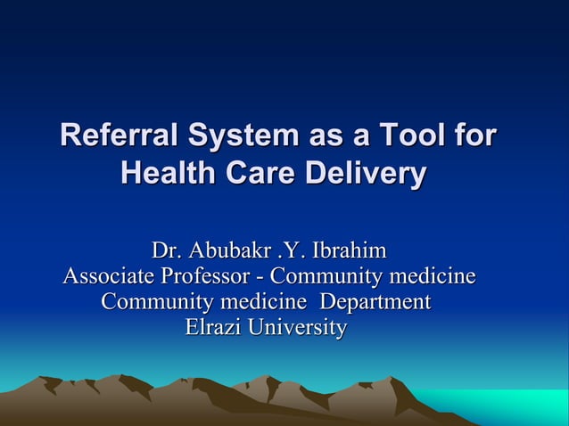 Referal system ppt (presntation lecture) | PPTX | Healthcare Industry ...