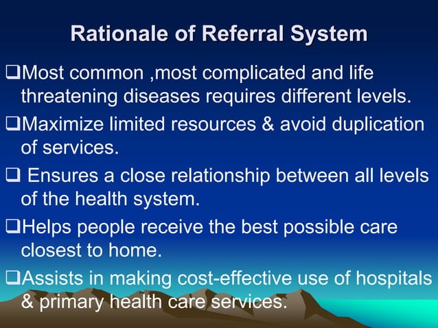 Referal system ppt (presntation lecture) | PPTX | Healthcare Industry ...