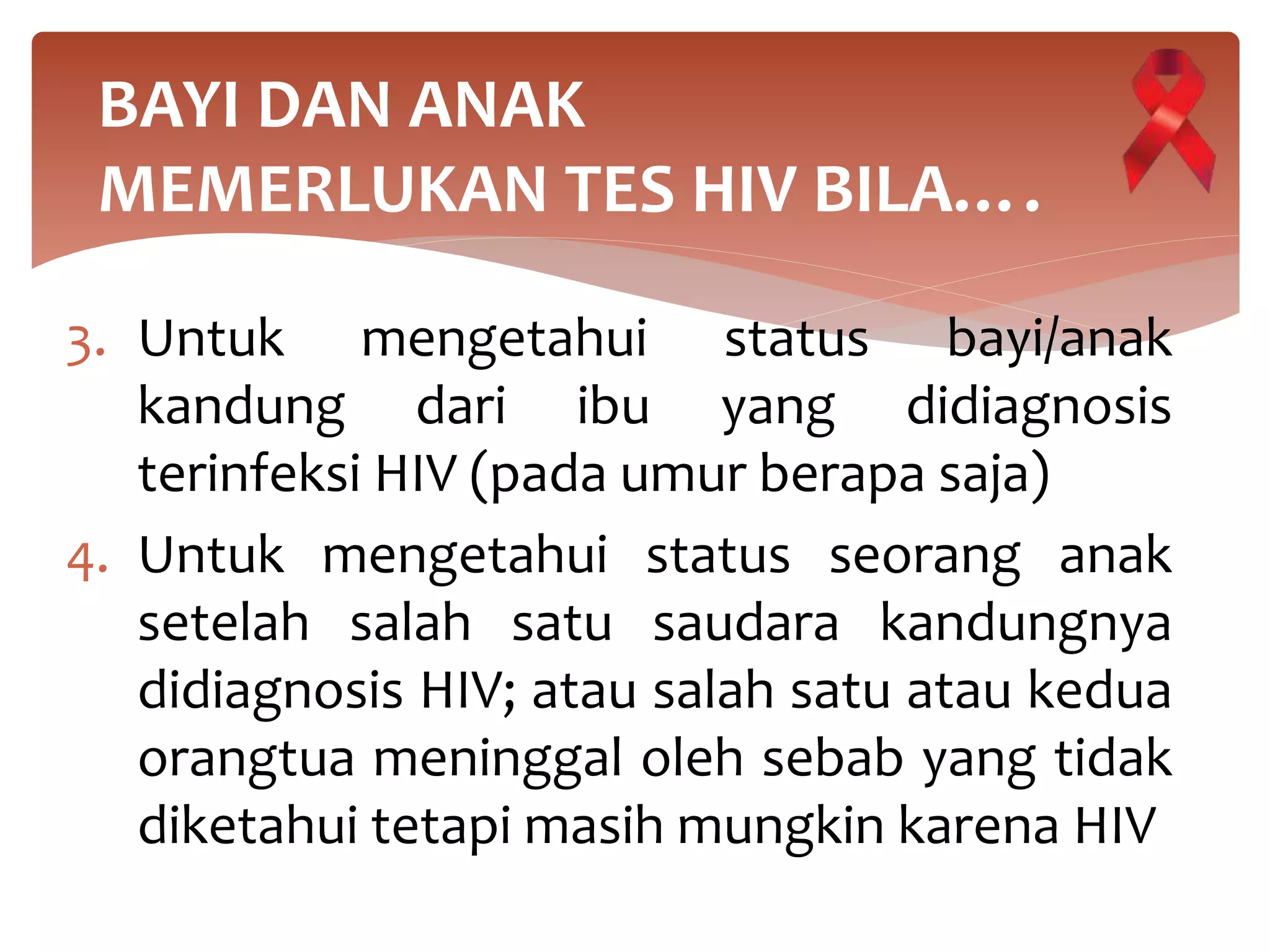 diagnosis dan tatalaksana pada bayi dari ibu HIV | PPTX