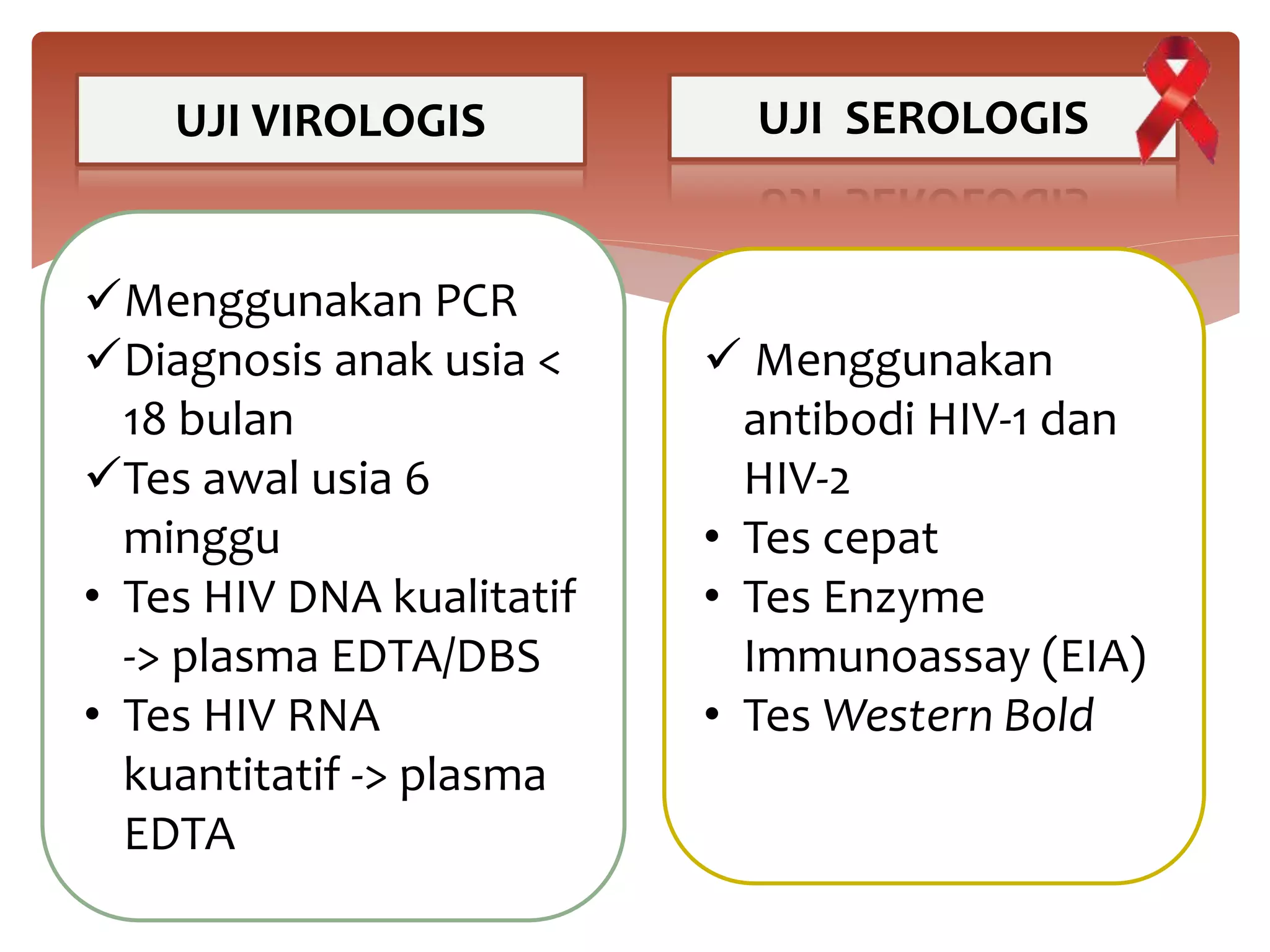diagnosis dan tatalaksana pada bayi dari ibu HIV | PPTX