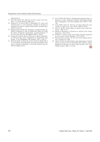 penggunaan asam salisilat dalam dermatologi | PDF