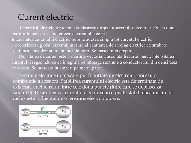 Referat curentul electric | PPTX