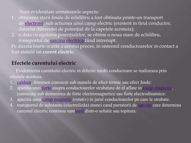 Referat curentul electric | PPTX