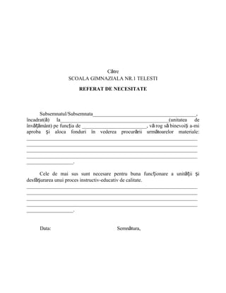 Referat necesitate model | DOC