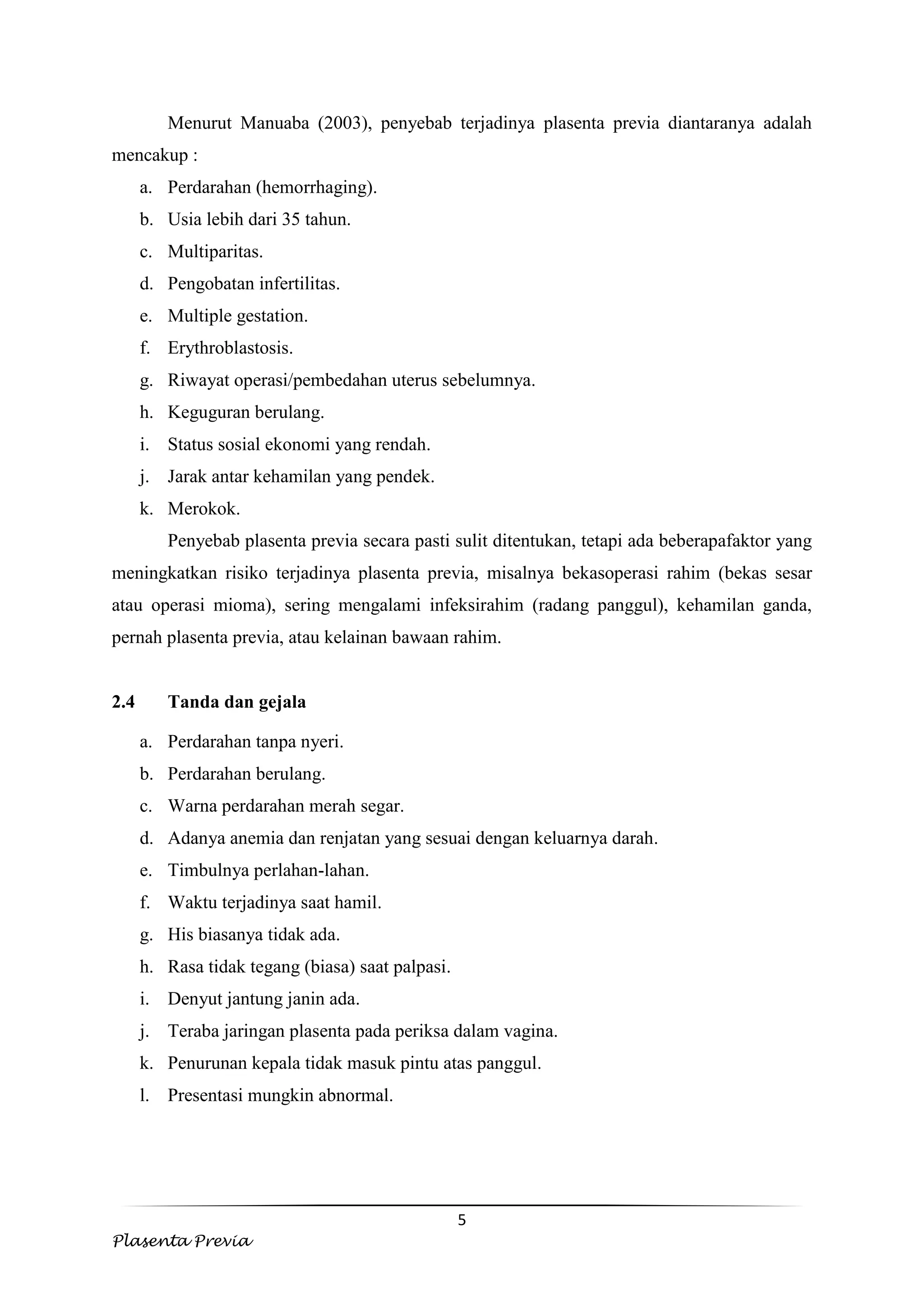 Referat placenta previa | DOCX