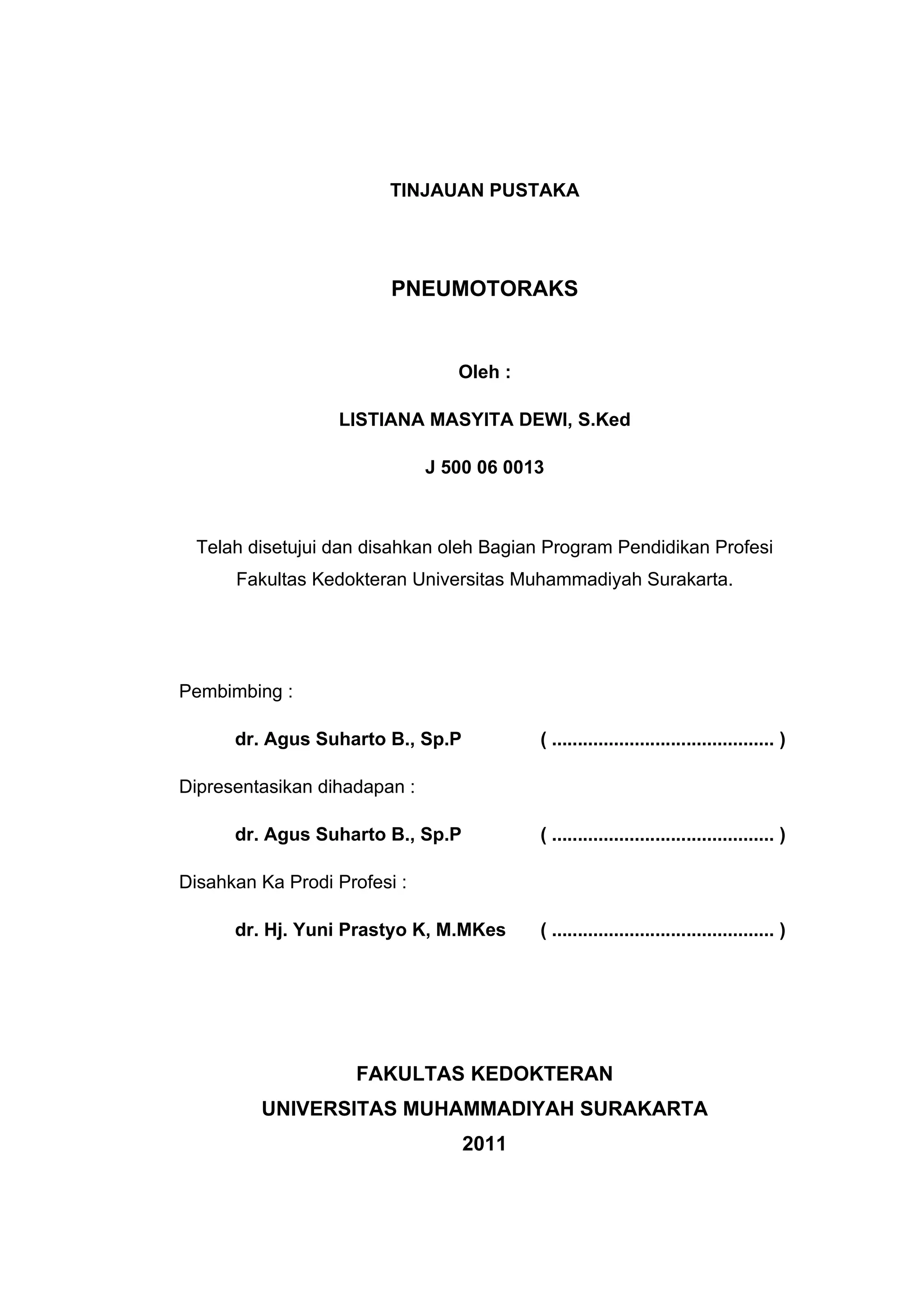 Referat pneumothorax | DOC