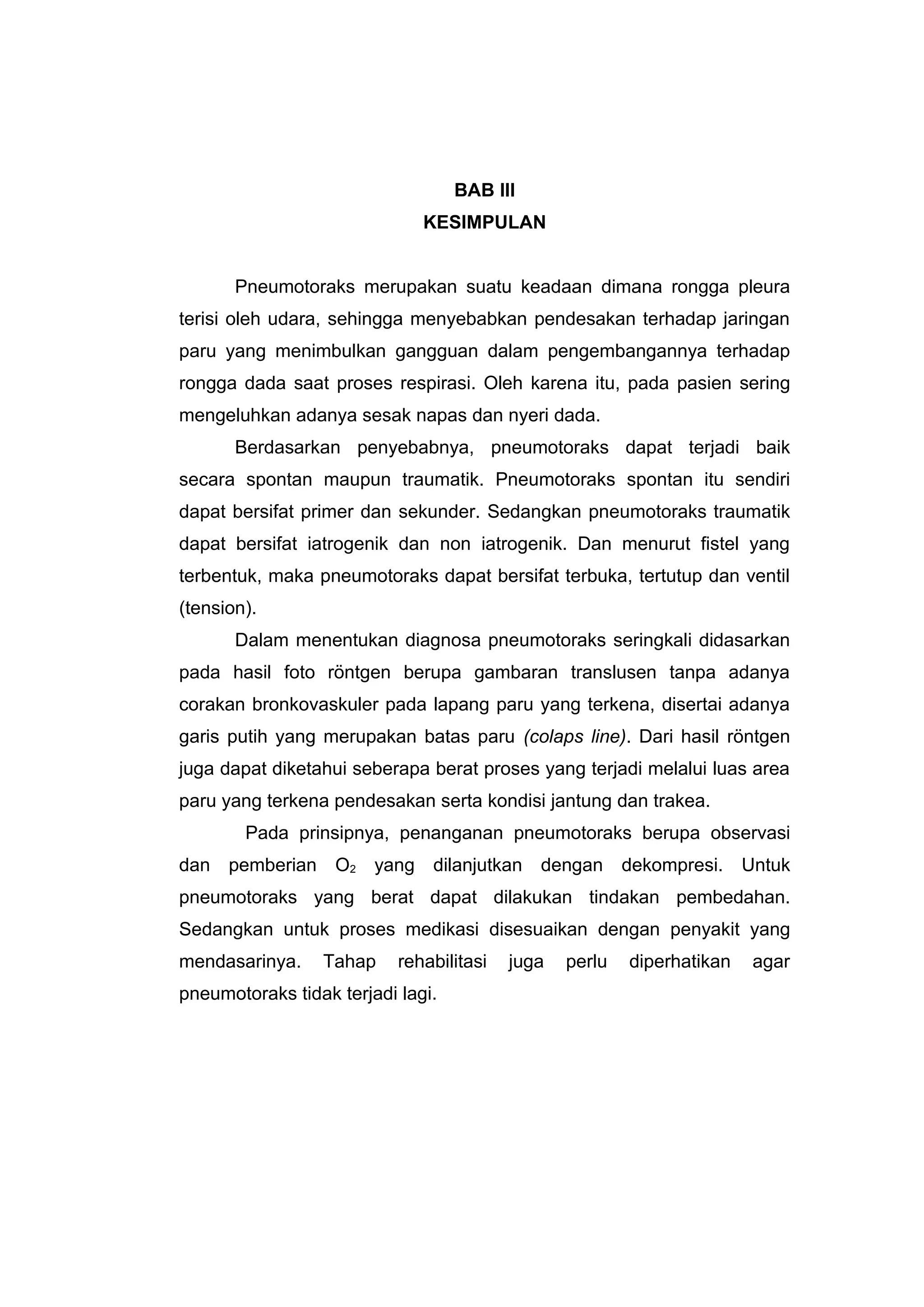 Referat pneumothorax | DOC