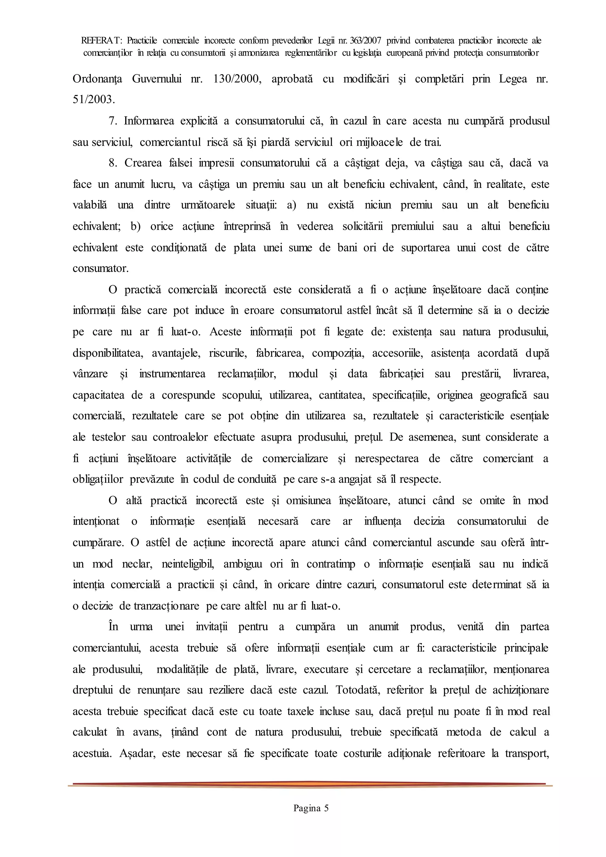 Referat protectia consumatorilor | DOC