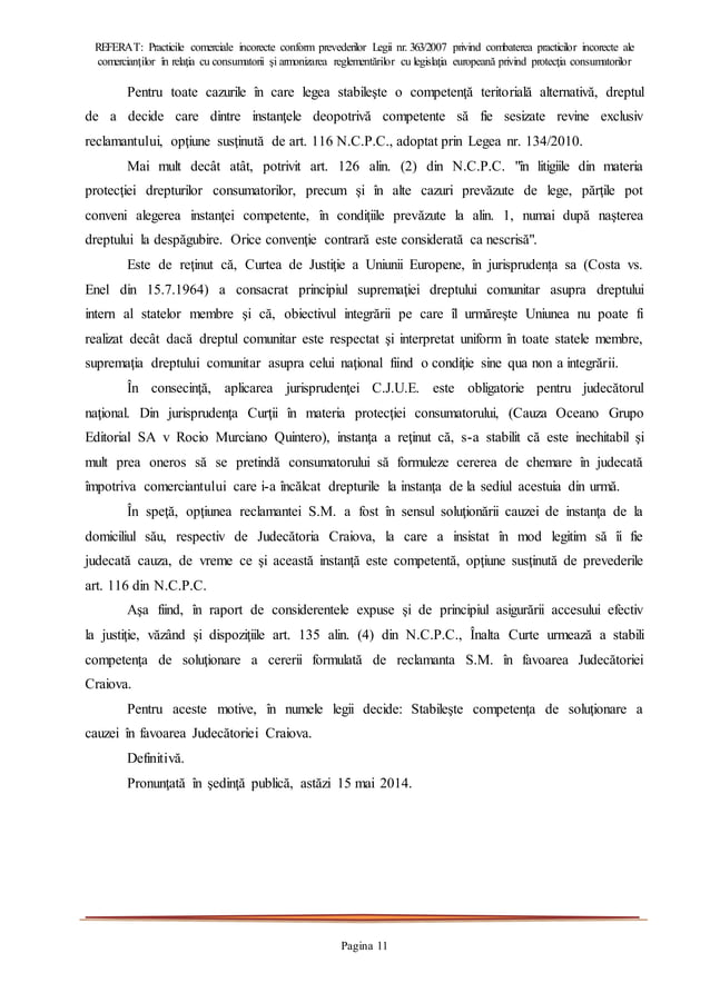 Referat protectia consumatorilor | DOC