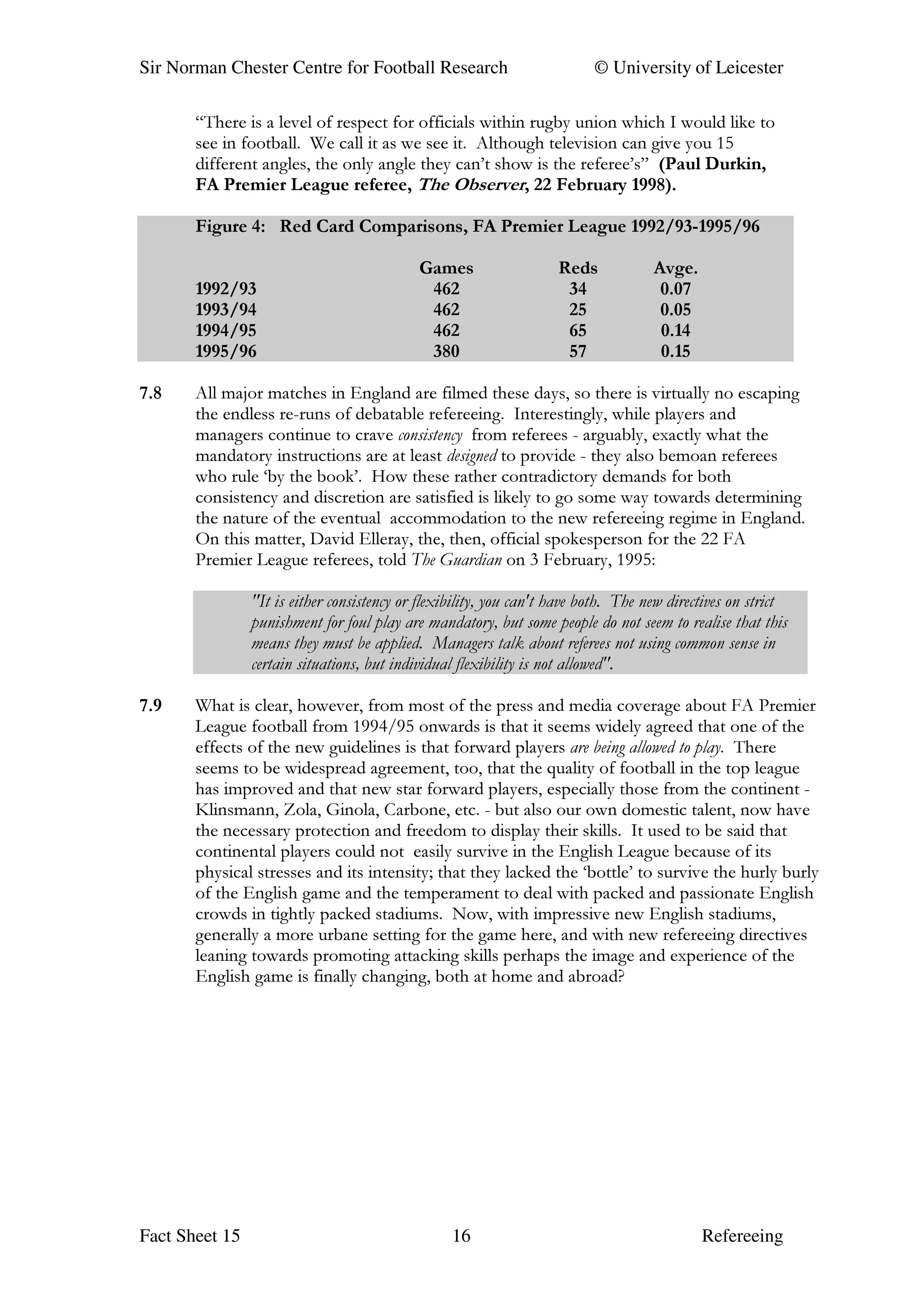 Refereeing fact sheet | PDF | Soccer | Sports