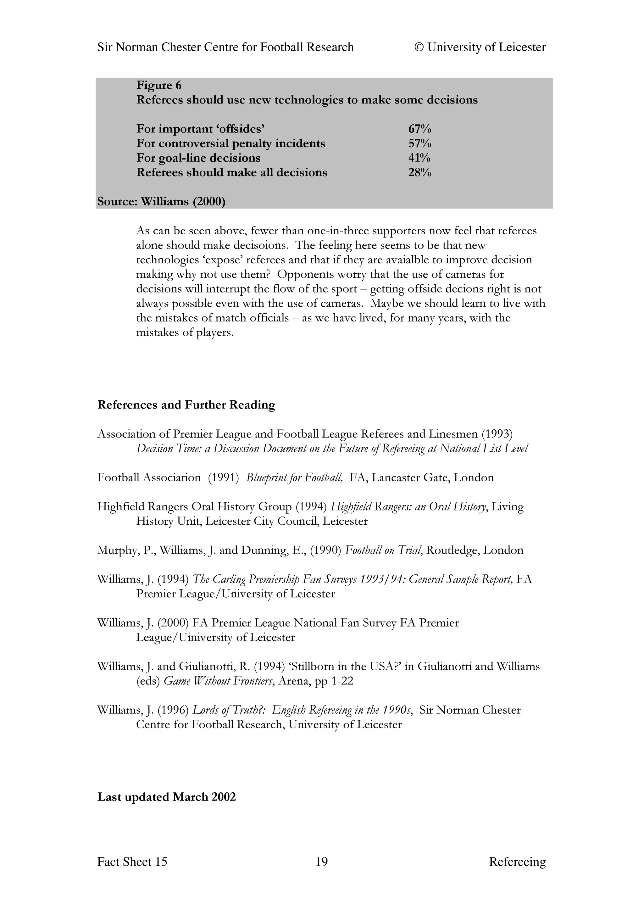 Refereeing fact sheet | PDF | Soccer | Sports
