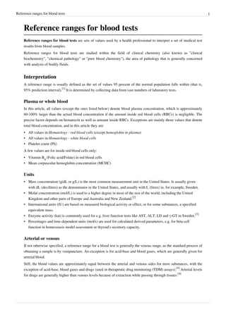 Reference ranges-for-blood-tests | PDF