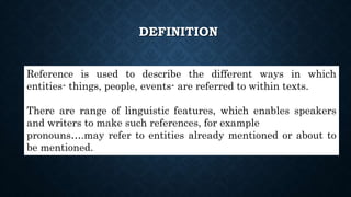 What does reference mean store
